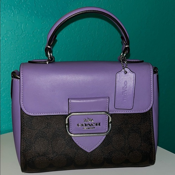 Coach | Bags | Coach Outlet Morgan Top Handle Satchel Purple 2way Hand ...